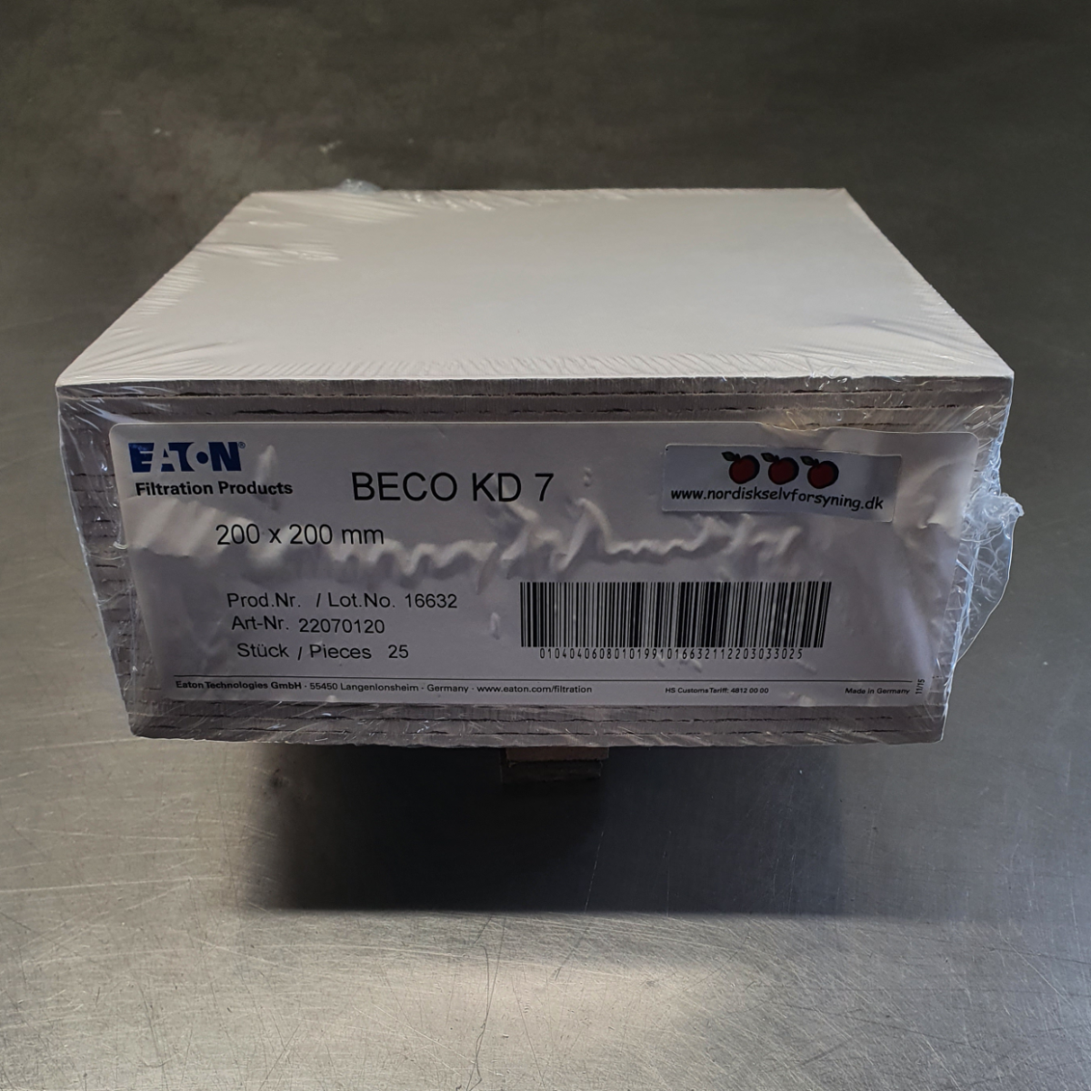 Filtersheets, BECO KD7, 25 stk., 1,5-2,0 µm/ micron - Enolmatic ...